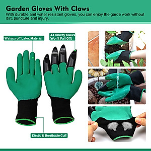 Auger Drill Bit for Planting 1.6"x9" 3"x12" Garden Spiral Set Auger Post Hole Digger for Bedding Plant Bulbs Planter Flowers Umbrella Ice Hole for 3/8” Hex Drive Drill, Garden Gloves 14x Plant Labels