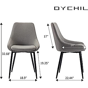 DYCHIL Dining Chairs Set of 2 Ergonomic Living Room Chairs Light Grey Kitchen Chairs,Loads Up to 270lbs,Quick Assembly,Dining Room Chairs with Arms for Kitchen,Dining, Bedroom, Living Room