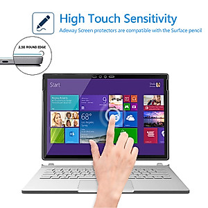 Adeway Microsoft Surface Book 2/1 Screen Protector 13.5 Inch, High Sensivity, Anti Fingerprint, Tempered Glass Screen Protector for Surface Book (2017/2018 Models) (2 Pack)