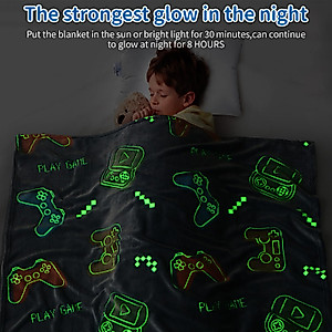 Glow in The Dark Gaming Blanket,Gamer Game Controller Gifts for Boys,Gift Toys for Kids Boys Teen Son Adult Gamepad Presents,Soft Blanket Gifts for Boys for Birthday Christmas Easter Gifts, 50"x60"