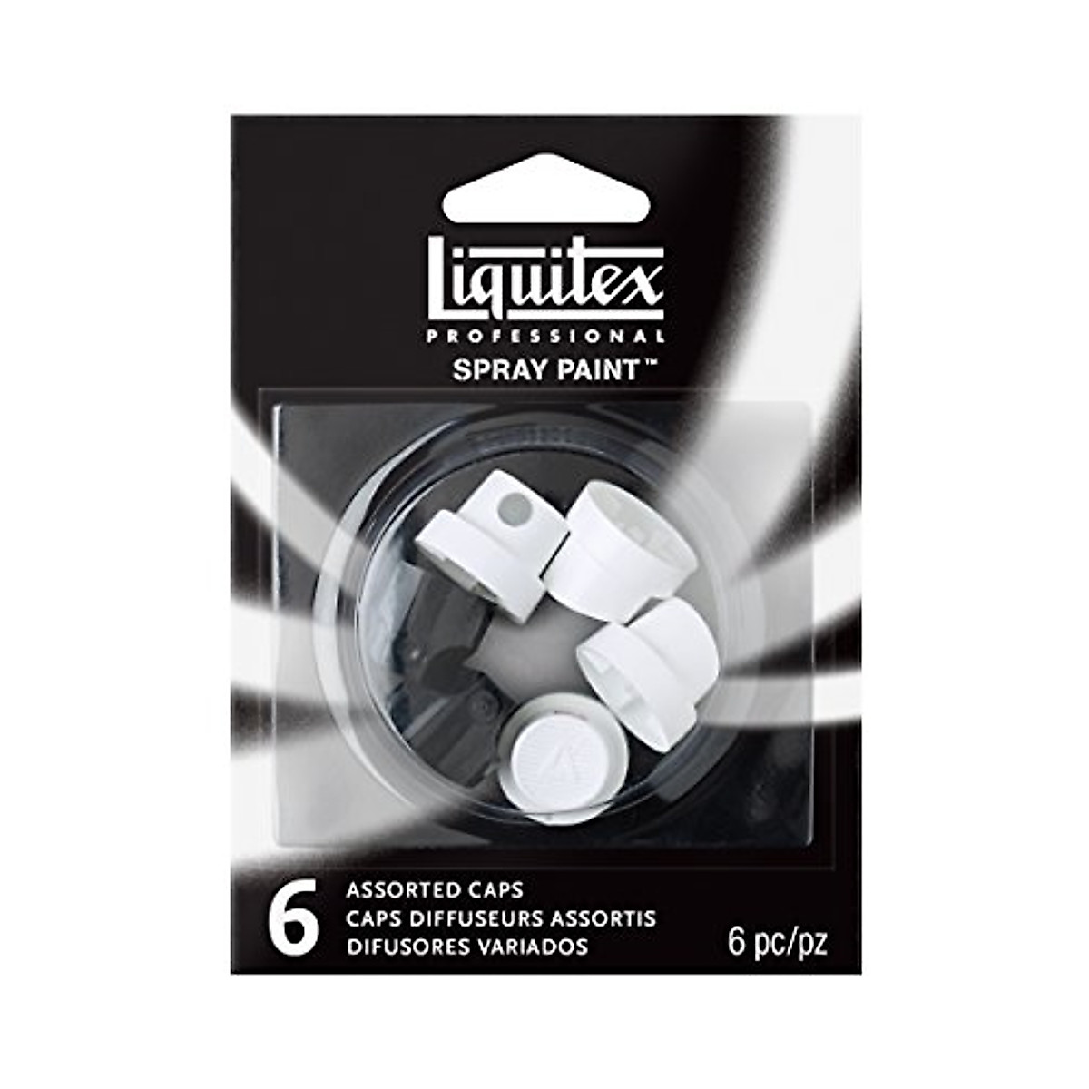 Liquitex Professional Spray Paint Nozzles, Assorted 6-Pack, 6 Count (Pack of 1), Black/White