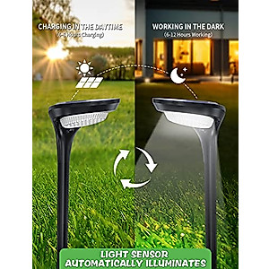 OSORD Solar Pathway Lights,【4 Pack】 Solar Outdoor Lights Pathway Bright High Lumen Waterproof with 2 Color Modes LED Path Lights Solar Powered, Garden Solar Landscape Lights for Sidewalk Walkway Yard