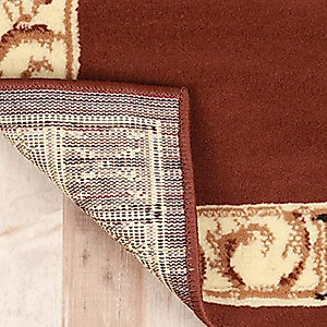 Superior Elegant Medallion Collection 5' x 8' Area Rug, Attractive Rug with Jute Backing, Durable and Beautiful Woven Structure, Floral Medallion Rug with Broad Border - Toffee