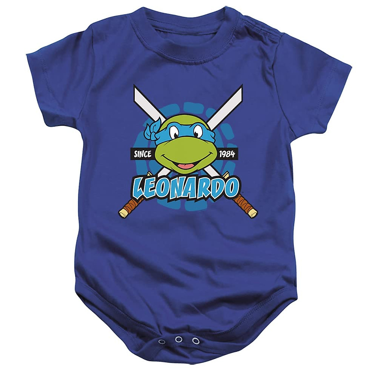 LOGOVISION TMNT Teenage Mutant Ninja Turtles Leonardo Since 1984 Unisex Infant Snap Suit for Baby, Leonardo Since 1984, 6 Months