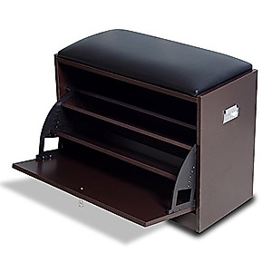 Aottop Premium Shoe Cabinet and Seat - Elegant Design, MDF Wood, and Foam Cushion for Comfortable and Convenient Shoe Storage - Perfect for Your Home Décor.