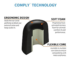 COMPLY T-500 Memory Foam Replacement Earbud Tips For KZ ZS10, ZSN, AS10, ZSX, STARFIELD, FH7, FIIO, MOONDROP And More Earphones (Assorted, 3 Pairs)