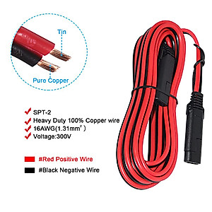 KUNCAN 25FT SAE to SAE 2 Pin Extension Cable DC Power 16awg Heavy Duty Battery Quick Disconnect/Connect Wire Harness with SAE Connectors with Dust Cap