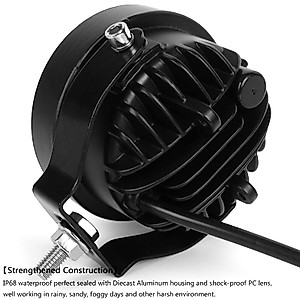 SUFEMOTEC Led Pod Light 4x4 Offroad Driving 2PCS 4 Inch 60W Super Bright Waterproof Work Auxiliary Bumper Lights Fit For 12V 24V Car Truck ATV Boat Motorcycle Round Fog