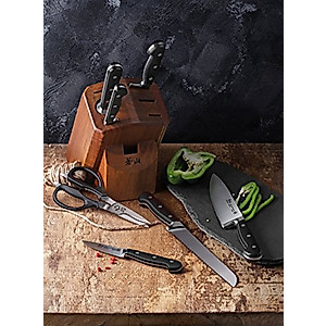 Cangshan TV2 Series 1023039 Swedish 14C28N Steel Forged 8-Piece Knife Block Set, Acacia