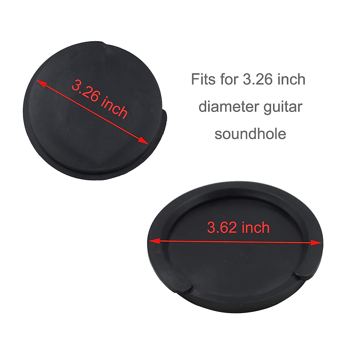 3.26 Inch Guitar Soundhole Cover Soft Rubber Feedback Buster for Acoustic Guitar,Black