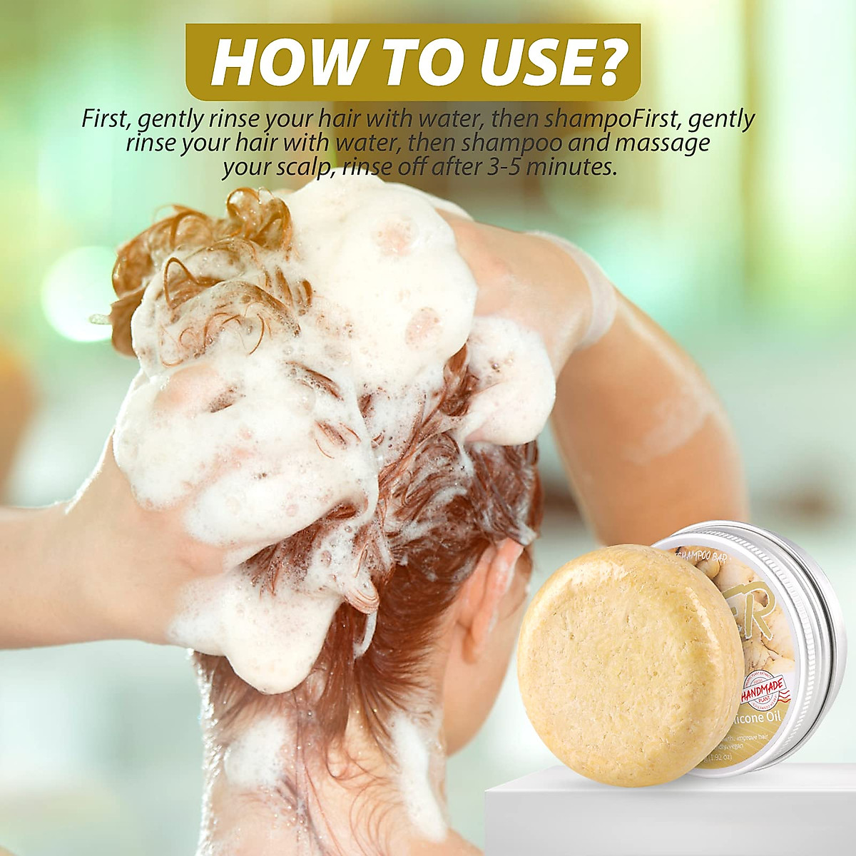 2 Pcs Ginger Hair Growth Shampoo Bars - Natural Organic Formula for Promoting Hair Regrowth