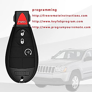 Key Fob Replacement Keyless Entry Remote Fits for Dodge Ram 1500 2500 3500 Truck Pickup 2009-2012, Dodge Magnum, Charger, Journey, Challenger, Grand Caravan, JEE p Grand Cherokee, Commander