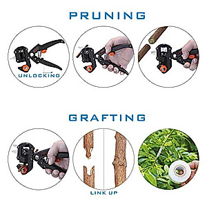 KTKT Grafting Tool Kit, Garden Pruner Tools, Perfect for Fruit Trees Grafting, Including Grafting Tapes, Grafting Knife & Replacement Blades