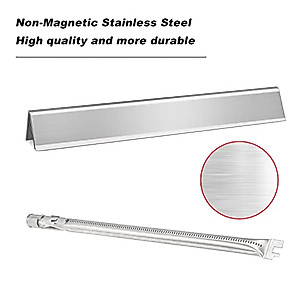 Derurizy 62752 7620 Grill Replacement Parts for Weber Genesis 300 Series Gas Grill, Weber Genesis E310 E320 E330 S310 S320 S330 EP310 EP320 EP330, 17.5" Flavorizer Bars and 19.5" Burner Tube Kit