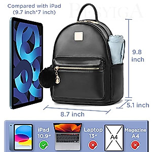 BESYIGA Girls Fashion Backpack 3-Pieces Leather Mini Backpack Purse for Women Satchel School Bags with Pompom Casual Travel Daypacks White