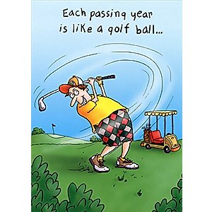 Man Golfing - Oatmeal Studios Funny Masculine Birthday Card