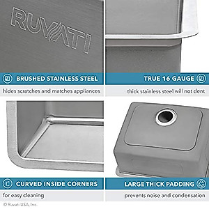 Ruvati 31-inch Undermount Kitchen Sink 16 Gauge Stainless Steel Single Bowl - RVM5931