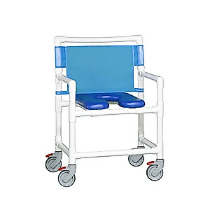 IPU VL OF9200 OS Oversize (Extra Wide) Rolling Shower Chair 400 LBS Capacity (Blue)