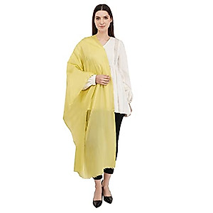 Womens Light weight Soft Cashmere Wrap Scarf Warm Solid Color Stole 100% Cashmere pure wool scarf, woven woollen stole (Yellow)