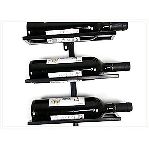 Stylish Simplicity Iron Wallmounted Wine Rack Wine Barrel Rack Wine Cellar Rack 9 Bottles, PIBM