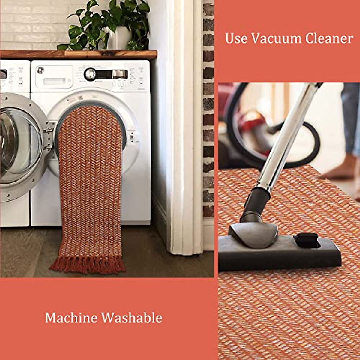 Lahome Boho Kitchen Rug, 2x3 Bathroom Rug Lightweight Indoor Door Mats for Entryway Small Cotton Area Rug with Tassels, Farmhouse Washable Throw Rug Low Pile Carpet for Bedroom Gifts