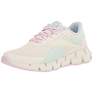 Reebok Girls Zig Dynamica 2.0 Running Shoe, Chalk/Mist/Pixel Pink, 6 Big Kid