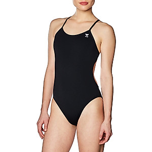 TYR womens Durafast One Cutoufit Solid Cutoutfit Swimsuit, Black, 28 US