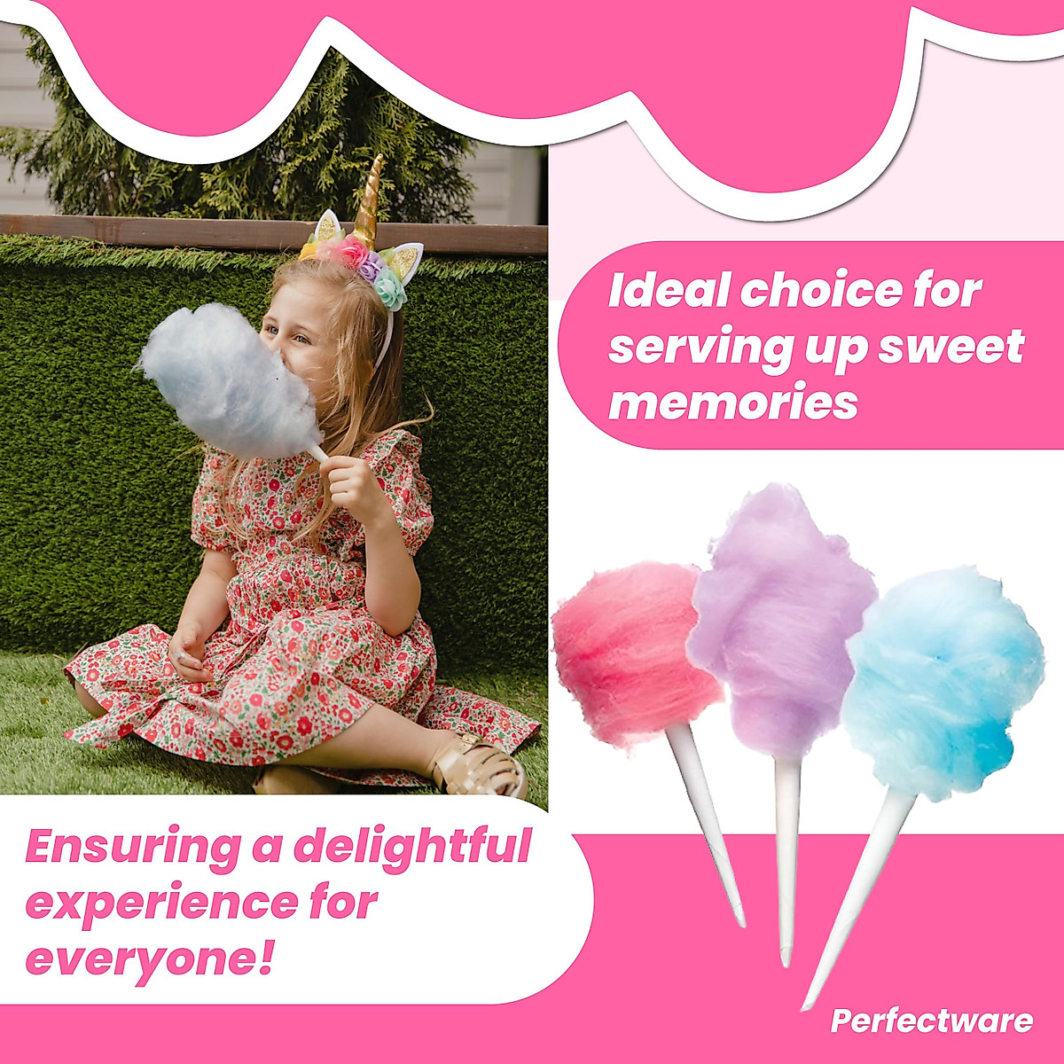 Perfectware Cotton Candy Cones 105ct