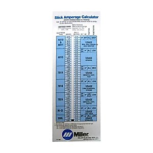 Miller Electric 171087 CACULATOR,STICK WELDING
