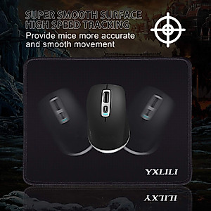 YXLILI Mouse Pad 10.6x8.3x0.12 Inch Gaming Mouse Pads Mouse Mat for Wireless Computer Mouse with Stitched Edges, Non-Slip Rubber Base, Water Resistant Mousepads for Office Home Gaming-Black