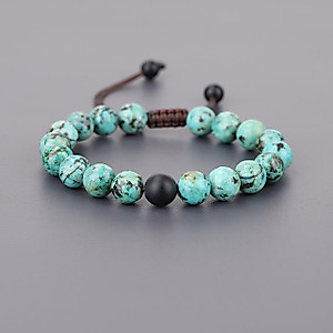 COAI You Complete Me Onyx African turquoise Stone Bracelets for Couples