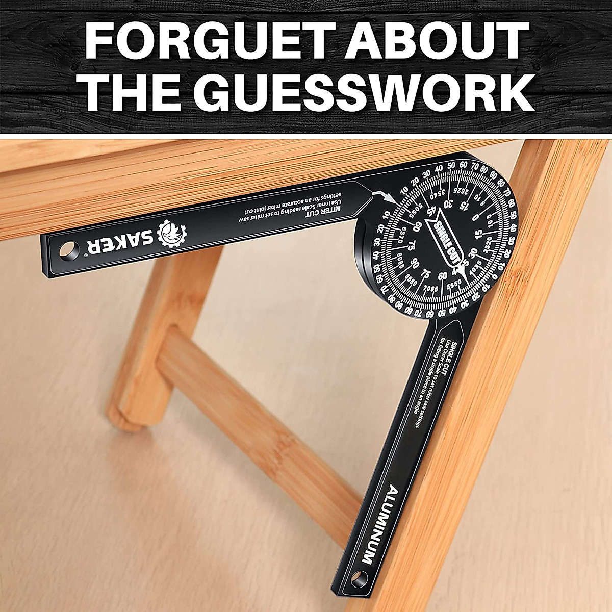 Saker Miter Saw Protractor(Black)&Saker Contour Gauge Profile Tool(10 Inch+5 Inch)