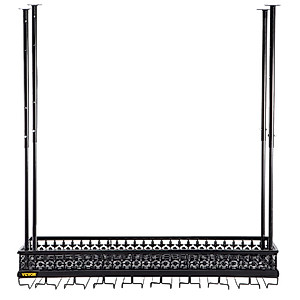 VEVOR Ceiling Wine Glass Rack, 35.8 x 13 inch Hanging Wine Glass Rack, 18.9-35.8 inch Height Adjustable Hanging Wine Rack Cabinet, Black Wall-Mounted Wine Glass Rack Perfect for Bar Cafe Kitchen