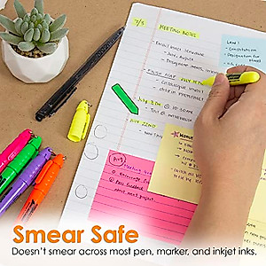 BAZIC Mini Highlighter Pen Assorted Color, Chisel Tip Broad Fine Line Highlighters Unscented (5/Pack), 1-Pack
