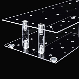 HOMOKUS Cake Pop Holder, 2 Pack Clear Acrylic Cake Pop Stand, 21 Holes Display Lollipop Stand Holder Clear Acrylic for Birthday Parties Weddings Baby Showers Candy Decorative