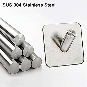 Kabter Towel Robe Hook 3M Self Adhesive Brushed Stainless Steel (Pack of 2)