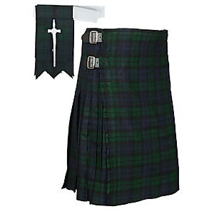 Traditional Scottish Black Watch 8 Yard Tartan Kilt 40