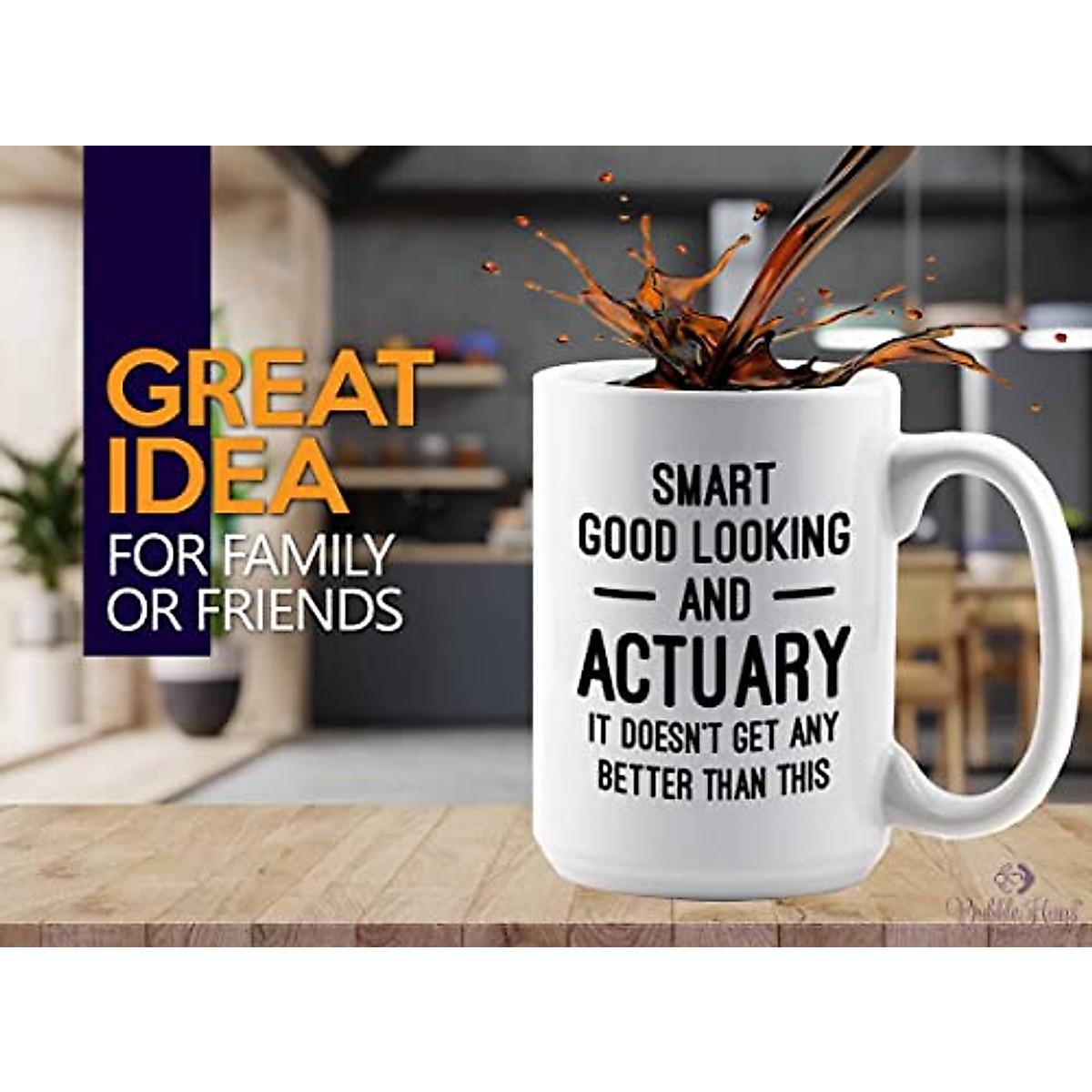 Flairy Land Actuary Coffee Mug 15oz White - Smart Good Looking Actuary - Actuaries Insurance Statiscian Accountant Analyst Auditor Data Scientist Bussiness Finance CPA