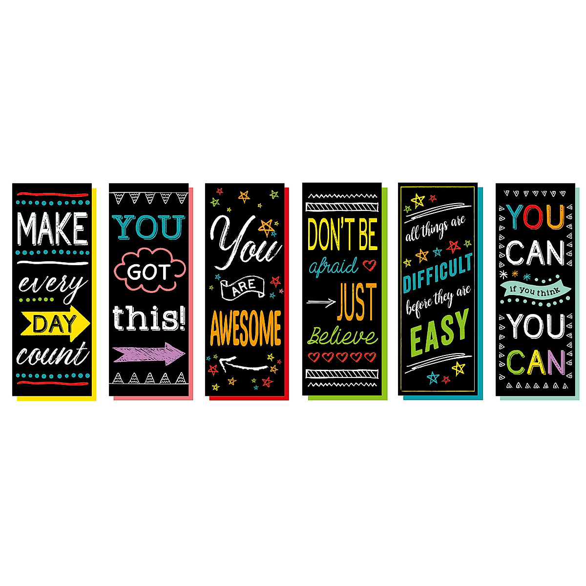 Iconikal Motivational Encouraging Inspirational Bookmarks, 100-Count