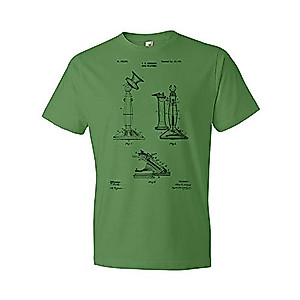 Desk Telephone T-Shirt, Vintage Phone, Office Shirt, Phone Blueprint Green Apple (3XL)