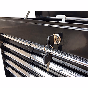 Workington Portable Metal Tool Chest with 9 Drawers, 24" 9-Drawer Tool Chest Cabinet with Ball Bearing Drawer Slides, Steel Tool Storage Box Organizer 4006 Black