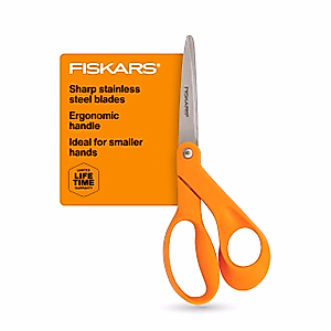 Fiskars 197060-1001 Petite Original Orange-Handled Scissors, 7 Inch, Orange