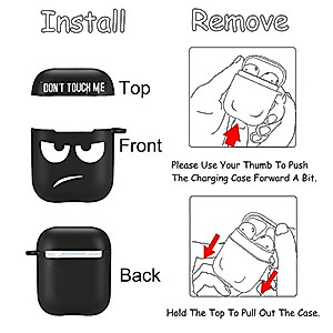 Jusy Compatible with AirPods Pro Case Don't Touch Me Cool Aesthetic Cover with Keychain Cute Shockproof AirPod Pro Accessories Gift for Men Boys