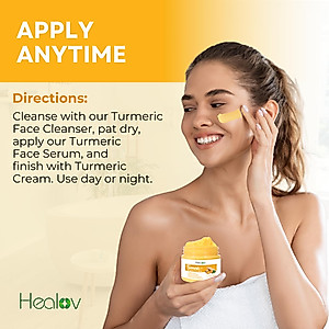Turmeric Face Cream for Face & Body - All Natural Turmeric Skin Brightening Lotion - Turmeric Cleanses Skin, Fights Acne, Evens Tone, Fades Scars, Sun Damage, & Age Spots - Pure Turmeric Cream Healing