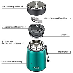 2 Pack Insulated Food Jar Thermos For Hot Food For Adults Kids(18oz,27oz), Lunch Box Stainless Steel Vacuum Soup Thermos Container Flask Keep Hot Cold With Spoon