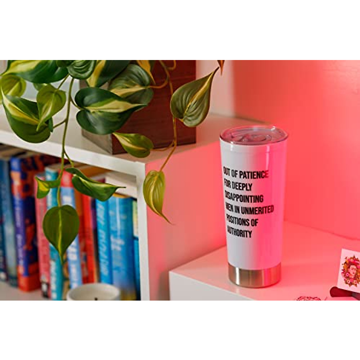 GETBULLISH Out of Patience for Deeply Disappointing Men in Unmerited Positions of Authority Feminist Travel Mug in White