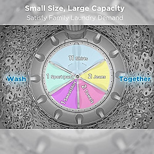 Smileader Portable Washing Machine, 2.0 Cu.Ft. Compact Washer with Fast Cleaning System, 8 Automatic Washing Programs, LED Display, for RV, Apartment, Kitchen, Glacier White