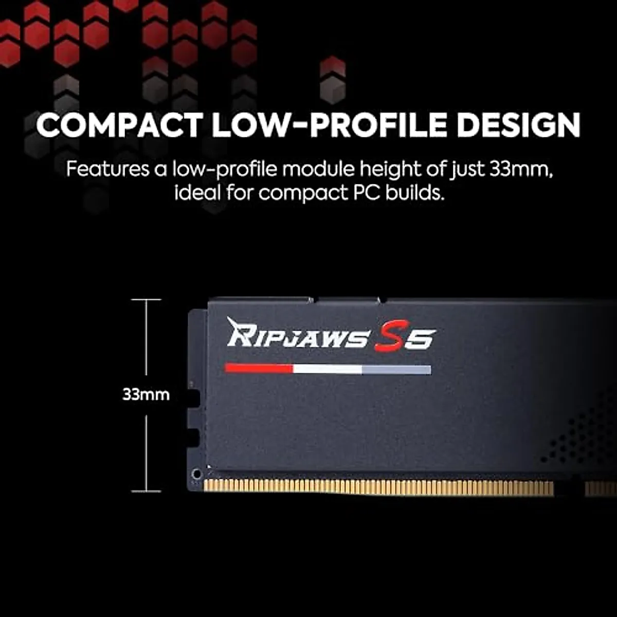 G.Skill RipJaws S5 Series (Intel XMP) 32GB (2 x 16GB) 288-Pin SDRAM DDR5 5600 CL30-36-36-89 1.25V Dual Channel Desktop Memory F5-5600J3036D16GA2-RS5K (Matte Black)