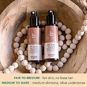 Face Tanner Serum - Fair to Medium Sunless Tanner for Face Sunless Tanner with Hyaluronic Acid - Self Tanner for Face Self Tan - Natural Face Tanner for Face Self Tanner