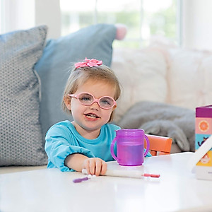 TalkTools Recessed Lid Cup with Handles - Leak Proof | Promotes Oral Motor Skills, Lip Closure, and Self Feeding | Alternative to Sippy Bottle | Food Grade Materials | Dishwasher Safe (Purple)